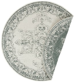 NORTHRUGS - Hanse Home koberce Kusový koberec Twin Supreme 104139 Green/Cream kruh – na ven i na doma - 200x200 (průměr) kruh cm