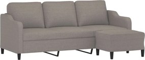 3místná pohovka s podnožkou taupe 180 cm textil 3201142