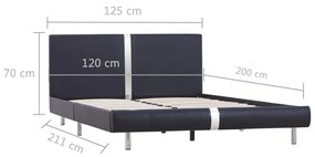 vidaXL Rám postele černý umělá kůže 120 x 200 cm