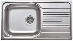 Deante Xylo, nerezový dřez na desku 1-komorový Z/O 780x435x160 3,5" + sifon, vzor dekor, ZEX_3113