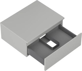 Mexen Rivel, koupelnová skříňka 60 cm s pracovní deskou, 1 zásuvka, drážkovaná, matná šedá, 91A20-06023-1-BFC62