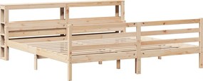 Rám postele s čelem 200 x 200 cm masivní borové dřevo 3305951