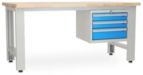 Dílenský stůl Solid OAK-03, 180 cm, závěsný box, dub