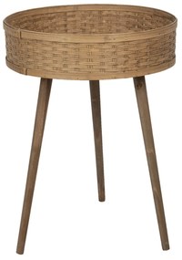 Dřevěný odkládací stolek s výpletem - 46*62 cm