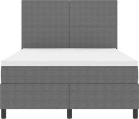 Postel s boxspringem s čelo Světle šedá a bílá 140 x 190 cm 3337555