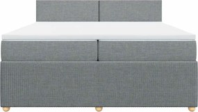Box spring postel s matrací světle šedá 200 x 200 cm textil 3289856