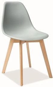 Jídelní židle RISO světle šedá/buk