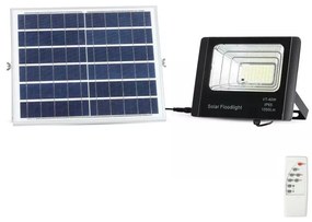LED Stmívatelný solární reflektor LED/16W/3,2V 4000K IP65 + dálkové ovládání
