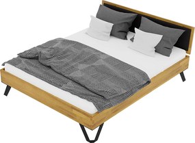 Massivo.cz Dubová postel Tero Soft, čalouněná 140x200 cm, dub, masiv