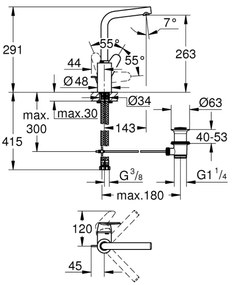 GROHE 23054003 - Umyvadlová baterie EURODISC COSMOPOLITAN velikost L chrom