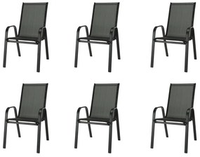 Jídelní set VIGO XL antracit + 6x židle VALENCIA 2 černá