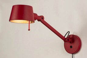 Nástěnné designové svítidlo s ramenem a vypínačem Niki Red