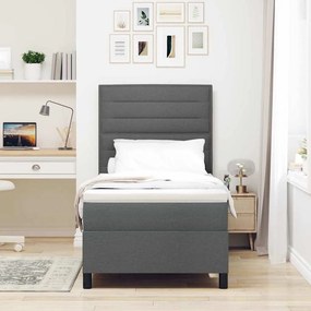 Postel s boxspringem s matrací Tmavě šedá 80 x 200 cm textil 3339267