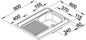 Blanco R-ES 8x6 Nerez přírodní lesk oboustranné provedení