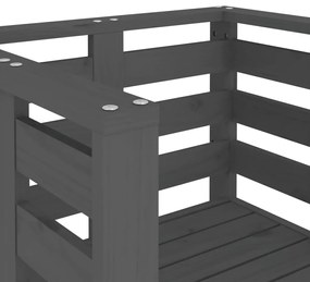 Zahradní židle 2 ks šedé 61,5 x 53 x 71 cm masivní borové dřevo - Default Title