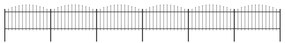 Zahradní plot s kopím nahoře ocelový 1070 x 150 cm černý