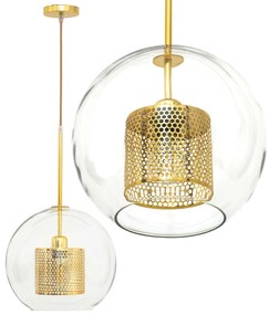 Toolight Závěsná lampa Glass Gold Loft APP555-1CP 25cm