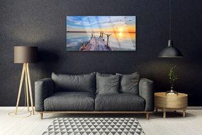 Obraz na skle Moře Most Architektura 120x60 cm