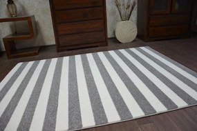 Kusový koberec SKETCH WILLIAM šedý/bílý - pruhovaný