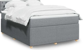 Box spring postel s matrací světle šedá 160 x 200 cm textil 3289814