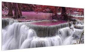 Obraz podzimních vodopádů (100x40 cm)