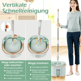 Costway Systém mopu a kbelíku s funkcí ždímání a separací odpadní vody s 6