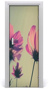 Fototapeta samolepící na dveře růžové květiny 95x205 cm