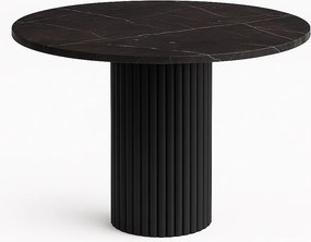 NW Kulatý jídelní stůl NESTORIO 2, 90 cm Barva/ dekor: Černá, Barva nohy stolu: Černá