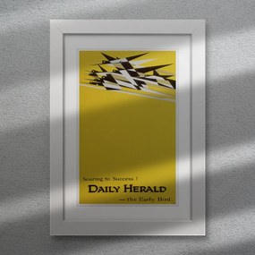 Retro plakát Prudký nárůst úspěchu denního heralda, reklamy ptáků