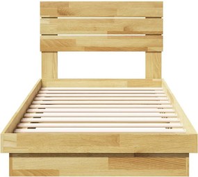 Rám postele s čelem bez matrace 75x190 cm Dubový masiv 3315747