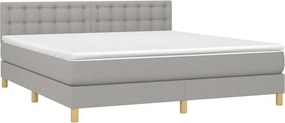 Box spring postel s matrací světle šedá 160 x 200 cm textil 3140945