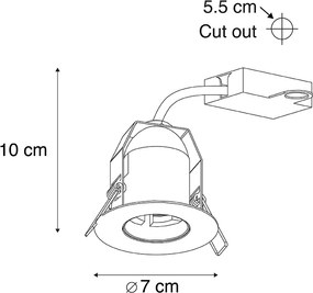 Chytré zapuštěné bodové světlo černé vč. WiFi žárovky G95 - Insight