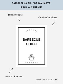 Samolepka na kořenky BARBECUE CHILLI bílá 3 × 4 cm tučné písmo