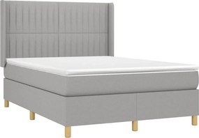 Box spring postel s matrací světle šedá 140 x 190 cm textil 3132145