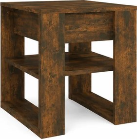 konfereční stolek, s odkládací policí, dřevo, 56x54x46 cm, kouřový dub, Dekorino KS20260007