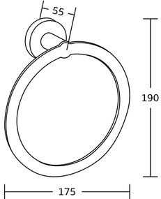 Mexen příslušenství, TIBER držák na ručníky Ring, chrom, 7050532-00