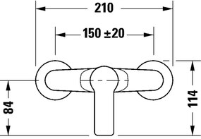Duravit DC4230001010 - Nástěnná bidetová baterie D-CODE lesklý chrom