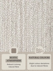 Hanse Home, Kusový koberec Jute Braided 106321 White ovál, 160x230 ovál, bílá, chodba / předsíň