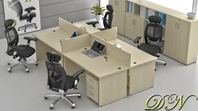 Sestava kancelářského nábytku Komfort 4.6, javor ZE 4.6 12