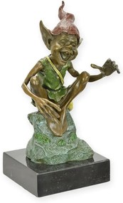 Bronzová socha - Skřítek pohádková figurka