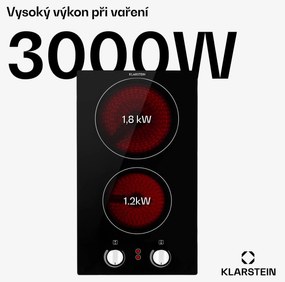 Klarstein EasyCook Domino, sklokeramická varná deska, 3000 W, otočný regulátor, černá