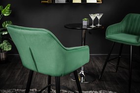Noble Home Smaragdově zelená sametová barová židle Trin