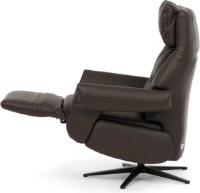 Autronic Relaxační křeslo OLBIO – elektrické zabudované ovládání, hnědá, kůže