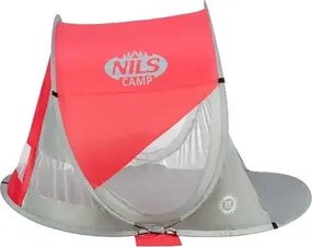 NILS Camp NC3142 červený / Samorozkládací plážový stan / 120 x 150 x 9