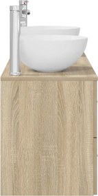 Sada koupelnových skříněk 3 ks Dub sonoma 49,5 x 35 x 63 cm 3405797