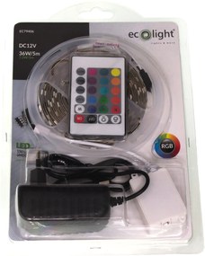 ECOLIGHT LED pásek - RGB 5050 - 5m - 30LED/m - 36W/5m - IP20 - SADA