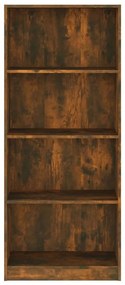 Petromila 4patrová knihovna kouřový dub 60 x 24 x 142 cm kompozitní dřevo