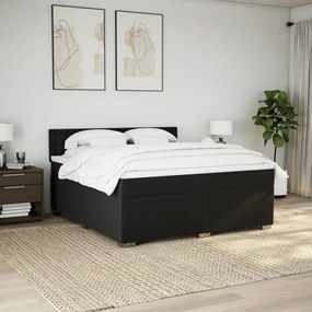 Box spring postel s matrací černá 180x200 cm textil 3288283
