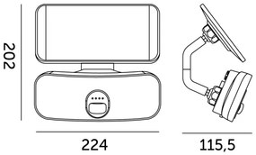 LED Solární reflektor se senzorem LED/13W/3,7V IP65 4000K