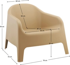 Kondela Stohovatelné křeslo, hnědá, plast, SOKRA NEW